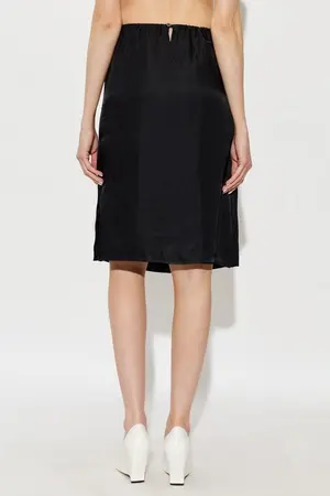 MAISON MARGIELA Straight Midi Skirt With Embroidered Logo