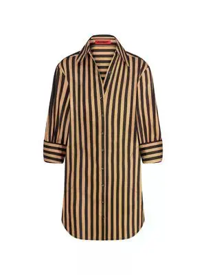 SIMONMILLER Kena Striped Mini Shirt Dress - Black