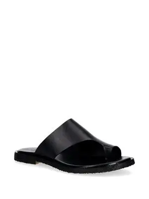 BILLI BI Asymmetric Toe Strap Leather Sandals - Black