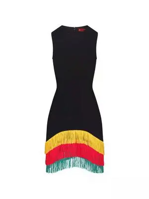 SIMONMILLER Bowie Fringe Trimmed Mini Dress - Black