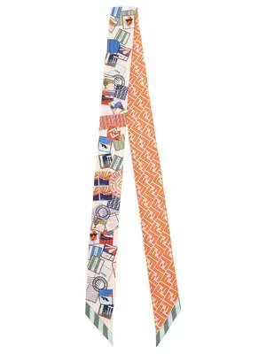 Fendi Bandeau In Seta Stampata - Multicolor