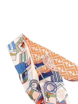 Fendi Bandeau In Seta Stampata - Multicolor