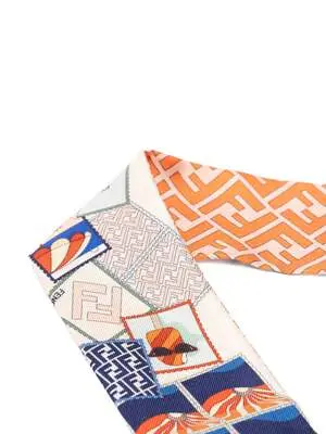 Fendi Bandeau In Seta Stampata - Multicolor