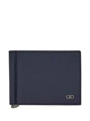 FERRAGAMO Portafoglio Gancini Con Clip - Blue