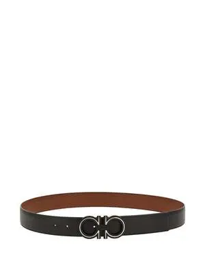 FERRAGAMO Gancini Reversible Belt - Black