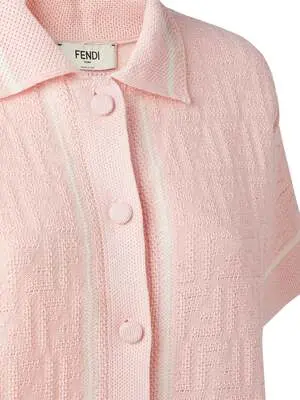 Fendi Ff Crochet Polo Shirt - Multicolor