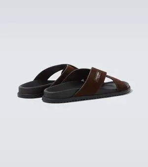 Dolce & Gabbana Suede Open Toe Slides