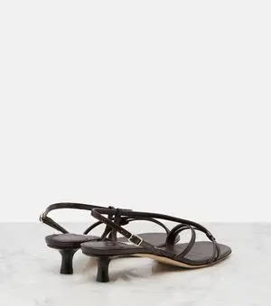 JIMMY CHOO Farris Leather Sandals - Brown