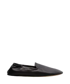 THE ROW Casa Leather Slippers - Brown