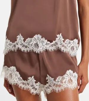 Faithfull The Brand Lace-trimmed Satin Top