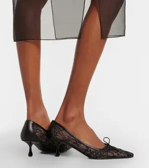 JIMMY CHOO Scarlett Lace Pumps - Black