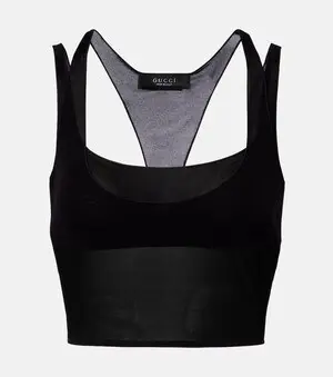 Gucci Crêpe Jersey Top - Black