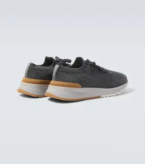 Brunello Cucinelli Leather-trimmed Sneakers