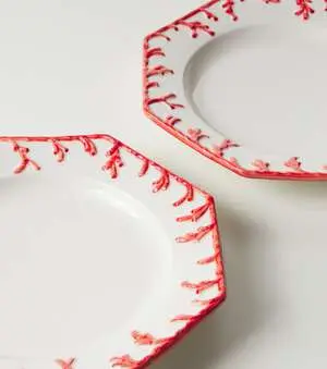 LES-OTTOMANS Set Of 4 Ceramic Dinner Plates