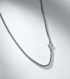 David Yurman Sterling Cross Station Necklace