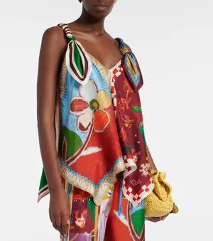 ALEMAIS X Mlak Printed Silk Twill Top - Multicoloured