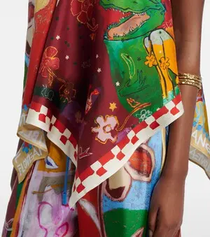 ALEMAIS X Mlak Printed Silk Twill Top - Multicoloured