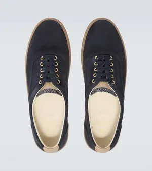 Brunello Cucinelli Leather-trimmed Suede Sneakers