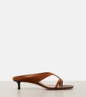 JIMMY CHOO Suede Thong Sandals - Brown