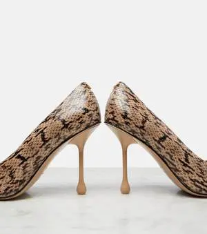 JIMMY CHOO Ixia Snake-effect Leather Pumps - Beige