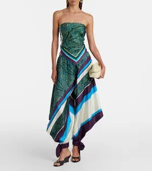 ALEMAIS Joni Printed Silk Twill Balloon Pants - Multicoloured