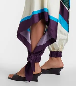 ALEMAIS Joni Printed Silk Twill Balloon Pants - Multicoloured