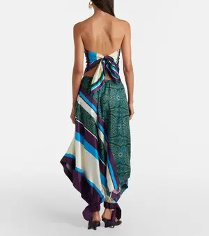 ALEMAIS Joni Printed Silk Twill Balloon Pants - Multicoloured