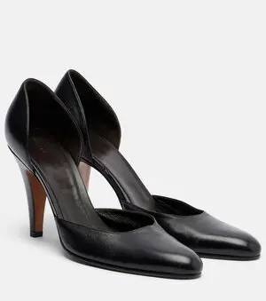 THE ROW Ornella D'orsay Leather Pumps - Black