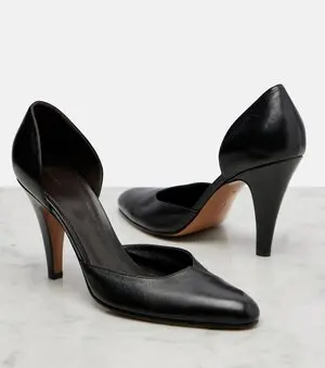 THE ROW Ornella D'orsay Leather Pumps - Black