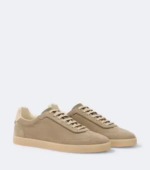 Brunello Cucinelli Leather-trimmed Suede Sneakers - Beige