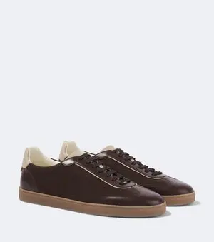 Brunello Cucinelli Leather-trimmed Suede Sneakers - Brown