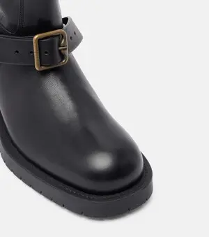 Burberry Soft Saddle Leather Mid-calf Boots