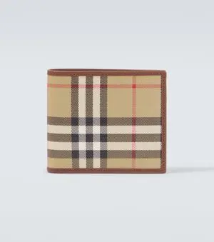 Burberry Check Canvas Bifold Wallet - Beige