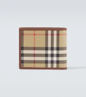 Burberry Check Canvas Bifold Wallet - Beige
