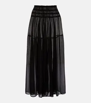 ERES Silk Chiffon Maxi Skirt - Black