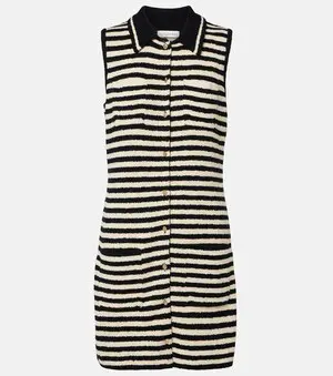 Altuzarra Mamie Striped Cotton-blend Polo Dress - Black