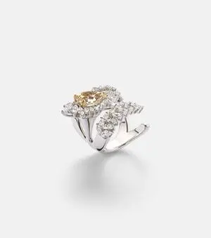Yeprem 18kt White Gold Ring With Diamonds