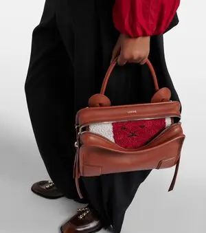 Loewe Amazona 180 Lion Medium Leather Tote Bag