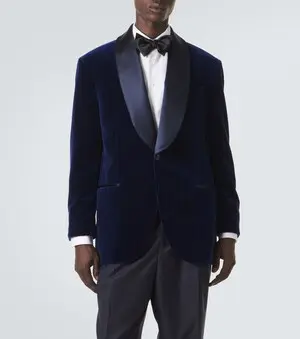 Brunello Cucinelli Pinstripe Cotton Velvet Tuxedo Jacket