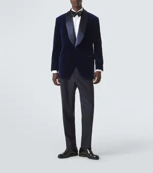 Brunello Cucinelli Pinstripe Cotton Velvet Tuxedo Jacket