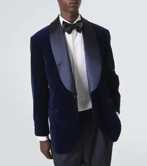 Brunello Cucinelli Pinstripe Cotton Velvet Tuxedo Jacket