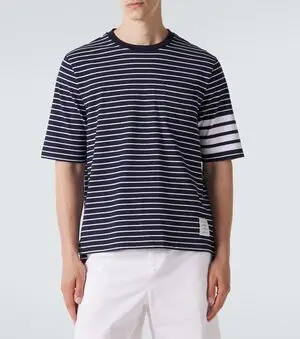 Thom Browne 4-bar Striped Cotton T-shirt