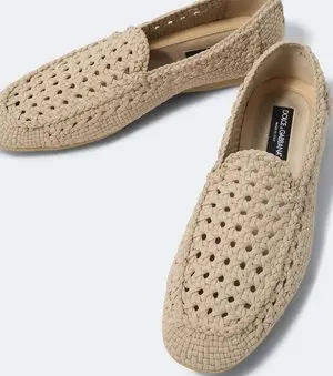 Dolce & Gabbana Woven Loafers - Beige