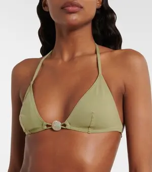 ERES Alva Embellished Bikini Top - Green