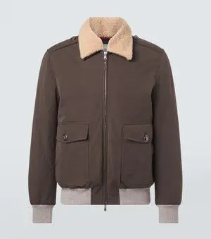 Brunello Cucinelli Shearling-trimmed Blouson Jacket - Brown