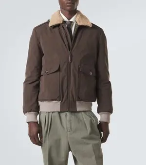 Brunello Cucinelli Shearling-trimmed Blouson Jacket - Brown