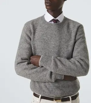 Brunello Cucinelli Alpaca, Cashmere, And Wool-blend Crewneck Sweater