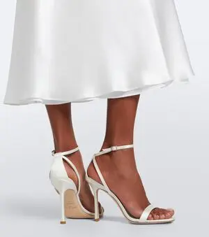 JIMMY CHOO Moza Satin Sandals - White