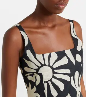 CALA DE LA CRUZ Printed Linen Top