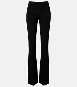 THE ROW Wool Cady Flared Trousers - Black